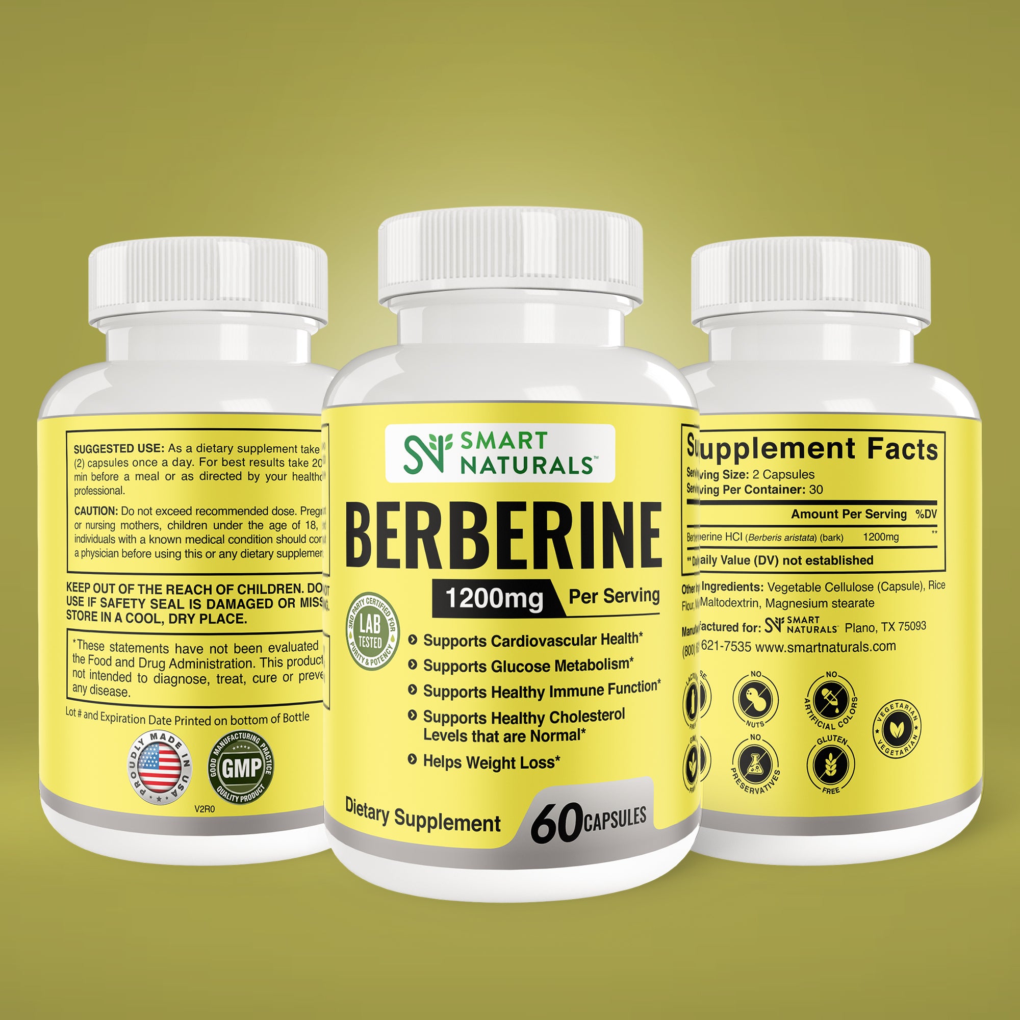 Berberine 1200mg- High-Potency– Smart Naturals